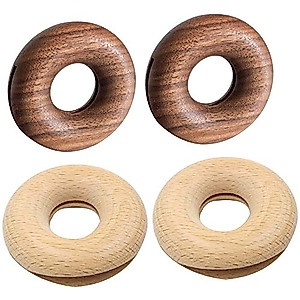 5 Pack Wooden Food Sealing Clip Donut Sets, Donut Shape Snack Bag Sealer Coffee Bags Clamp for Home Kitchen Seal Storage Keeps Food Fresh(Beech Wood)