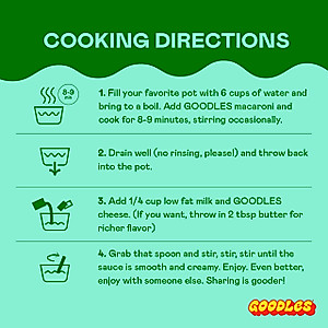 Goodles Cheddy Mac & Cheese 12 Pack, 6oz - 14g Protein, 6g Fiber with Prebiotics, 21 Nutrients and Made w/REAL Cheese! | Clean Label Certified