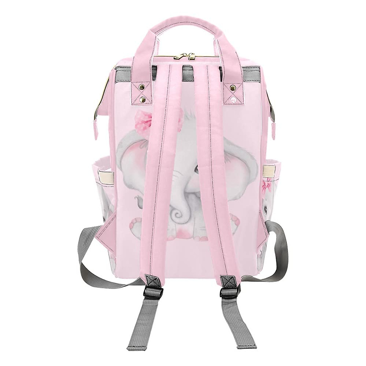Anneunique Baby Pink Pig Diaper Bags Backpack with Name Personalized Baby Bag Nursing Nappy Bag Travel Tote Bag Gifts for Mom Girl,10.83x6.69x15 inch