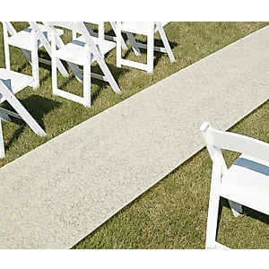 Hortense B. Hewitt Wedding Accessories Fabric Aisle Runner, 100-Feet Long, Ivory Floral (29713)