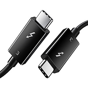 CABLETIME [Intel Certified] Thunderbolt 3 Cable 40Gbps/100W/5A, Thunderbolt 3 Cable Compatible with New MacBook Pro, ThinkPad Yoga, Alienware 17 and More (1.6FT /0.5M)