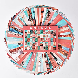 ANERZA 110 PCS Peach Teal Wall Collage Kit Aesthetic Pictures, Aesthetic Room Decor for Teen Girls, Cute Dorm Photo Wall Decor, Vsco Trendy Bedroom Posters, Boho Wall Art, Christmas Gifts