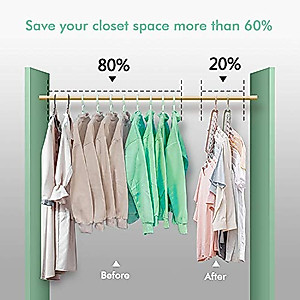 ESOUL TECHNOLOGY Magic Hangers Closet Space Saving Clothes Hanger Organizer Pack of 8 Plastic Suit Hangers 360 Degree Swivel 8pink