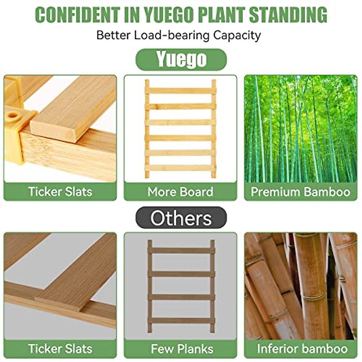 Plant Stand Indoor Outdoor,Yuego 13 Tier Bamboo Plant Stand 56in Tall Plant Stand Adjustable Shape Plant Stands Indoor With One Top Hanging Rod Multiple Usage 100% Bamboo Shelf For Patio Garden Corner Balcony Living Room