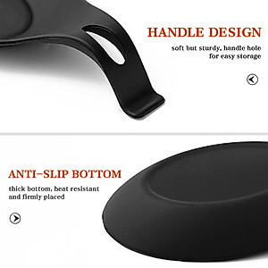 Silicone Spoon Rest Heat Resistant Teabag Tidy Holder Food Grade Cooking Utensil Dish for Cooking Ladle Gray (Gray)