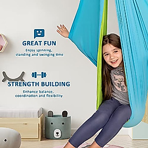 OUTREE Sensory Swing, Double Layer Therapy Swing with 360° Swivel Hanger, Healing & Relaxing Cuddle Sensory Swing for Kids and Adults with Autism, ADHD, Sensory Processing Disorder
