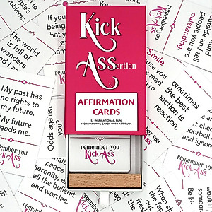 VAPARA DESIGNS KickAss Affirmation Cards For Women with Stand - Sweary Motivational And Inspirational Cards - Funny Gift For Women