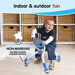 YBIKE Pewi Walking Ride On Toy - from Baby Walker to Toddler Ride On for Ages 9 Months to 3 Years Old, YPIW3, Blue