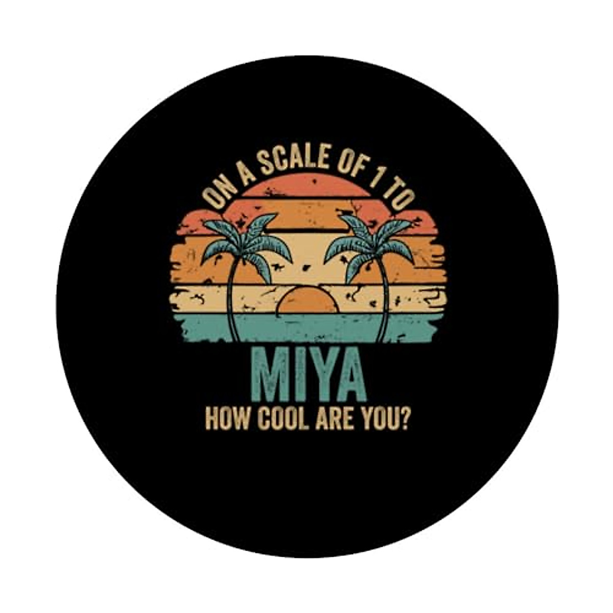 MIYA Cute Retro Girls Groovy MIYA Personalized Name PopSockets Standard PopGrip