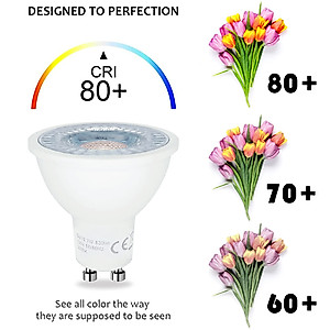 CAMMILE GU10 LED Bulbs Dimmable, 50W Halogen Equivalent, 7W 630LM Spot Light Bulb, 3000K Soft Warm White, LED Replacement Bulb for Track&Recessed Lighting, 40 Degree Beam Angle, Pack of 6