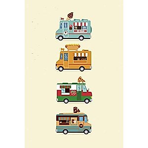 Food Trucks: College Ruled Notebook Journal, 6x9 Inch, 120 Pages