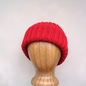 Beanie Hat, Wool Blend, Men Women Teens, Hand Knit Wool Acrylic, Ribbed Toque Watch Cap
