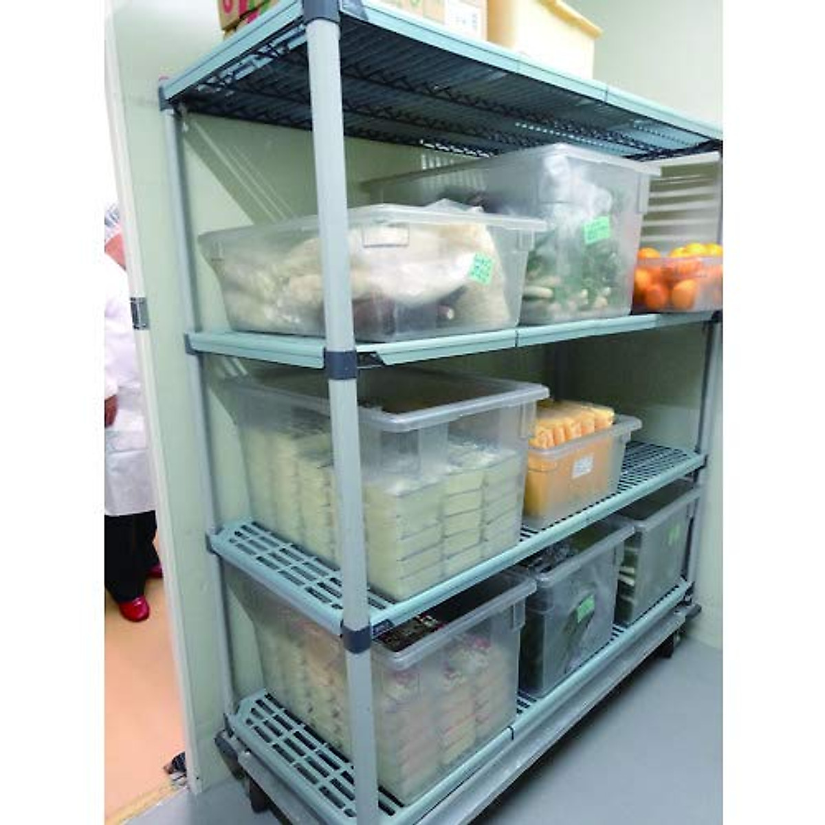 Rubbermaid Commercial Products-Food Storage Box/Tote for Restaurant/Kitchen/Cafeteria, 21.5 Gallon, Clear (FG330100CLR)
