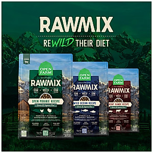 Open Farm RawMix Grain-Free Wild-Ocean Recipe for Dogs, includes Kibble, Bone Broth, and Freeze Dried Raw, Inspired by The Wild, Humanely Raised Protein and Non-GMO Fruits and Veggies, 20 lb