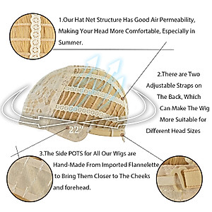 LALASAM Golden Princess Wig,3 Peice Set of Blonde Long Wavy Halloween Peach Cosplay Wig Costume Party Wigs with Crown,Wig Caps