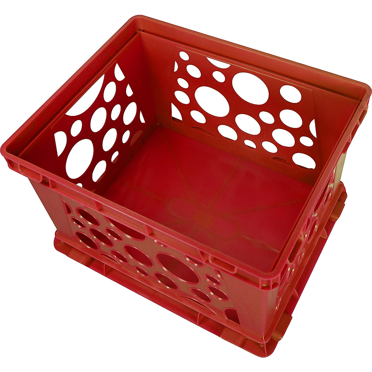 Storex Premium File Crate with Molded Handles – Letter and Legal Document and Folder Storage, Blue/White 3-Pack (61767U03C)