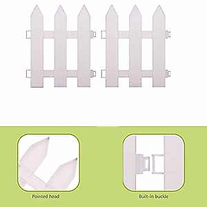 White Christmas Tree Fence 4 pcs 9.8x11.8 Inch Christmas Tree Gate for Dogs Cats Wedding Party Decoration Indoor Garden Border Grass Lawn Edge Fence(39.4 inch Total)