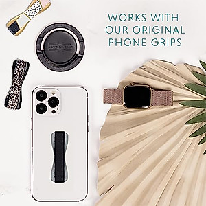 LOVEHANDLE Cell Phone Holder and Grip 360 Mount and Grip - Car Mount for Smartphones and Mini Tablets with 360 Rotation Technology - Combo Pack (Black Grip and Mount)