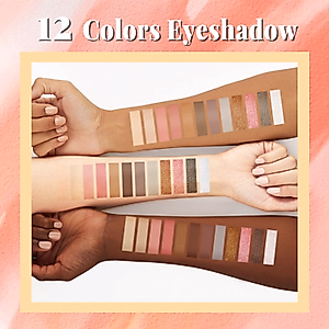 Oillase 12 PCS Eyeshadow Stick Sets with Smudge Proof Eyeshadow Primer Base, Glitter, Shimmer and Matte Eyeshadow Pen/Pencil Crayon with Soft Brush, Cream Eye Shadow Stick Makeup,