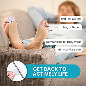 Povihome Toe Sleeves, Toe Protectors, 12 Pack Toe Tube Pads for Hammer Toe,Stubbed Toe,Corns, Calluses Protect (3 Different Sizes, White)