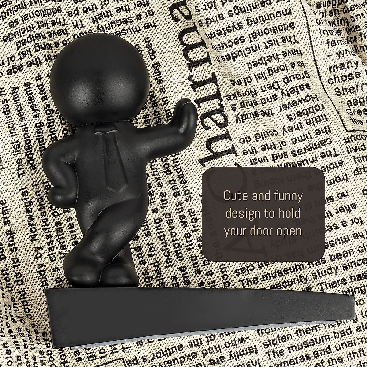 Cute Door Stop, Decorative and Sturdy, Well Designed Door Stopper, Effective to Hold Your Door Open, 1 Pack, Black (Patented)