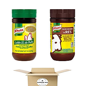 SUPREME BOX Knorr Granulated Bouillon Chicken Flavor and Beef Flavor - Pack of 2