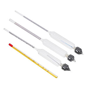 BRIGHTFUFU 3pcs Alcohol Meter Hydrometer Alcohol Tester Alcoholmeter Wine Meter Home Alcohol Test Wine Testing Meter Alcohol Percentage Tester Alcohol Proof Testers Thermometer Glass