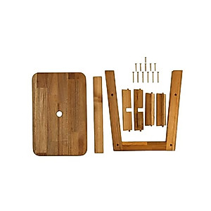 Acacia Wood Stool Rectangle Top Chairs Best Ideas End Tables for Sofas Sub-Stool for Living Room Bedside Strong Weight Capacity Upto 350 LBS, Natural Color