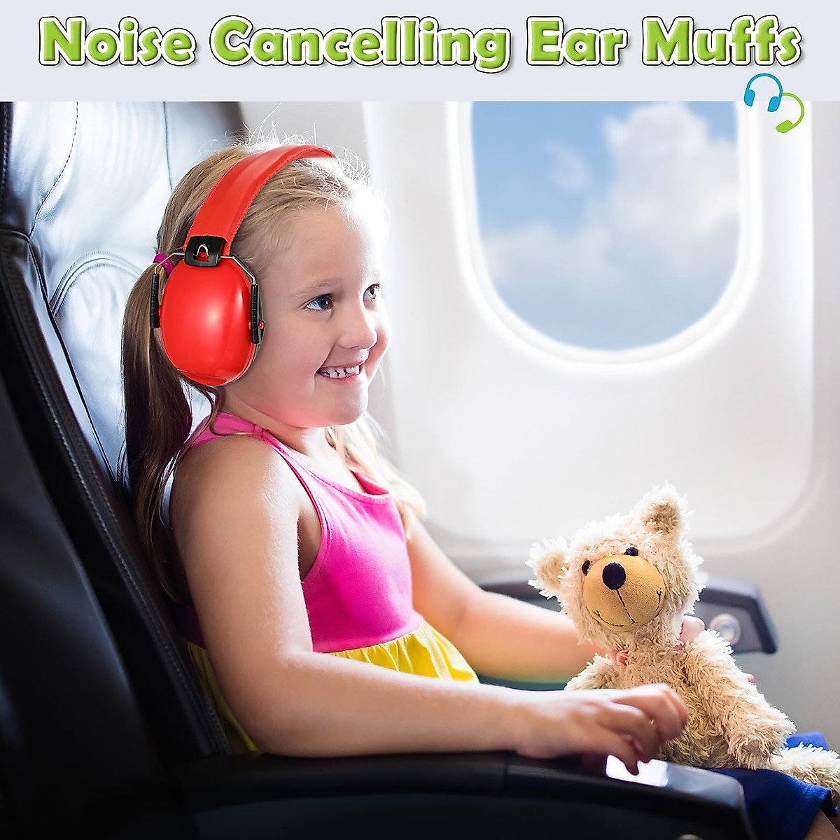 Xuhal 4 Pcs Kids Ear Protection Safety Earmuffs Hearing Protection Headphones for Noise Reduction Soundproof(Multicolor)