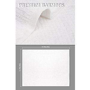 ZUPERIA Bar Mop Kitchen Towels- 12 Pack, 16 x 19 Inches, Bar Mop Towels -100% Cotton Barmops Towels - Super Absorbent, Multi-Purpose for Home, Kitchen and Bar Cleaning (White)