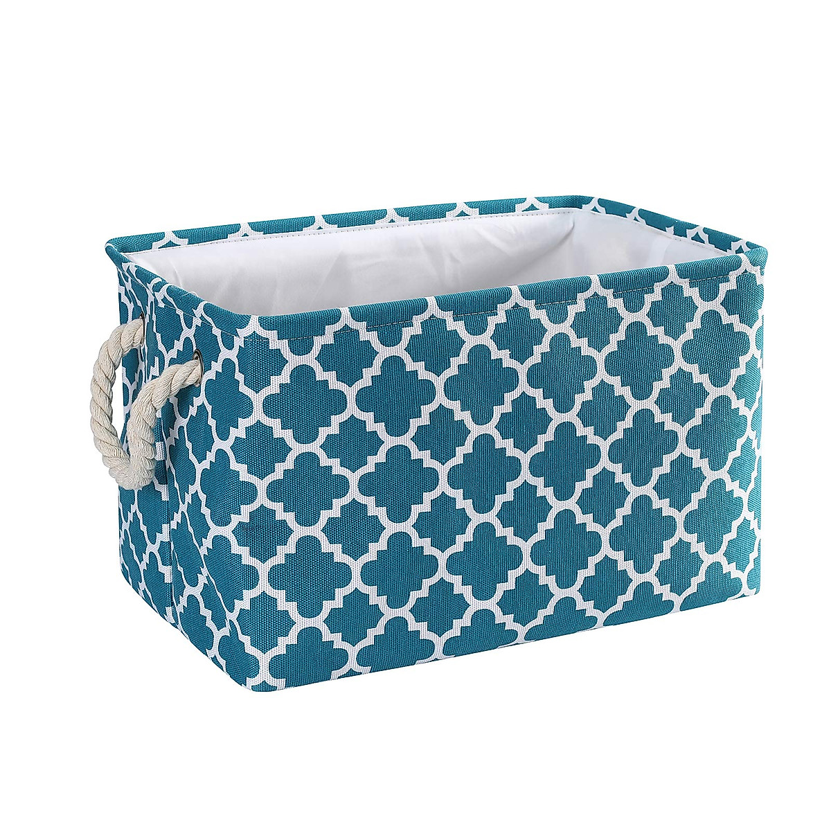 3 Pack Storage Basket Bins Foldable Shelf Basket Rectangular Fabric Organizer Bin Laundry Hampers Baskets for Nursery, Toys, Home Closet, Laundry15 x 11 x 9.8 in (Blue Green)