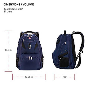 SwissGear 5977 ScanSmart Laptop Backpack, Navy, 17-Inch