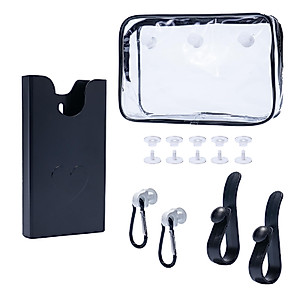 Generic 6 Pack Accessories Set Compatible for Bogg Bag, Phone Holder, Clear Inserts Pouch, Hooks & Key Chain, Organize Valuables Accessories for Bogg Bags, Black