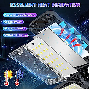 YIVANNUO 10 Pack LED Garage Lights, 200W Super Bright LED Shop Light with 7 +1 Adjustable Panels 20000LM 6500K Deformable Garage Lights Ceiling LED for Garage, Basement, Supermarket