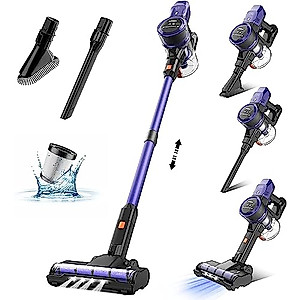 VacLife 25Kpa Cordless Stick Vacuum Cleaner - Cordless Vacuum Cleaner w/Strong Suction, Household Vacuum Cleaner for Carpet and Floor, 6-in-1 Wireless Vacuum w/LED Headlights, Purple (VL732)