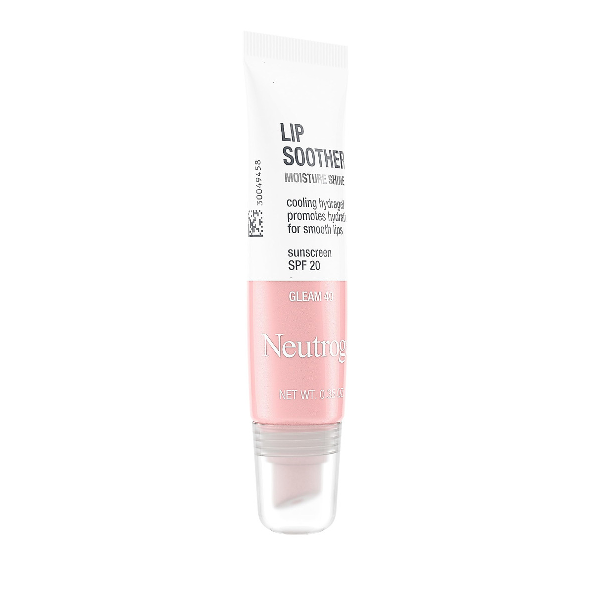 Neutrogena MoistureShine Lip Soother Gloss with SPF 20 Sun Protection, High Gloss Tinted Lip Moisturizer with Hydrating Glycerin and Soothing Cucumber for Dry Lips, Gleam 40.35 oz