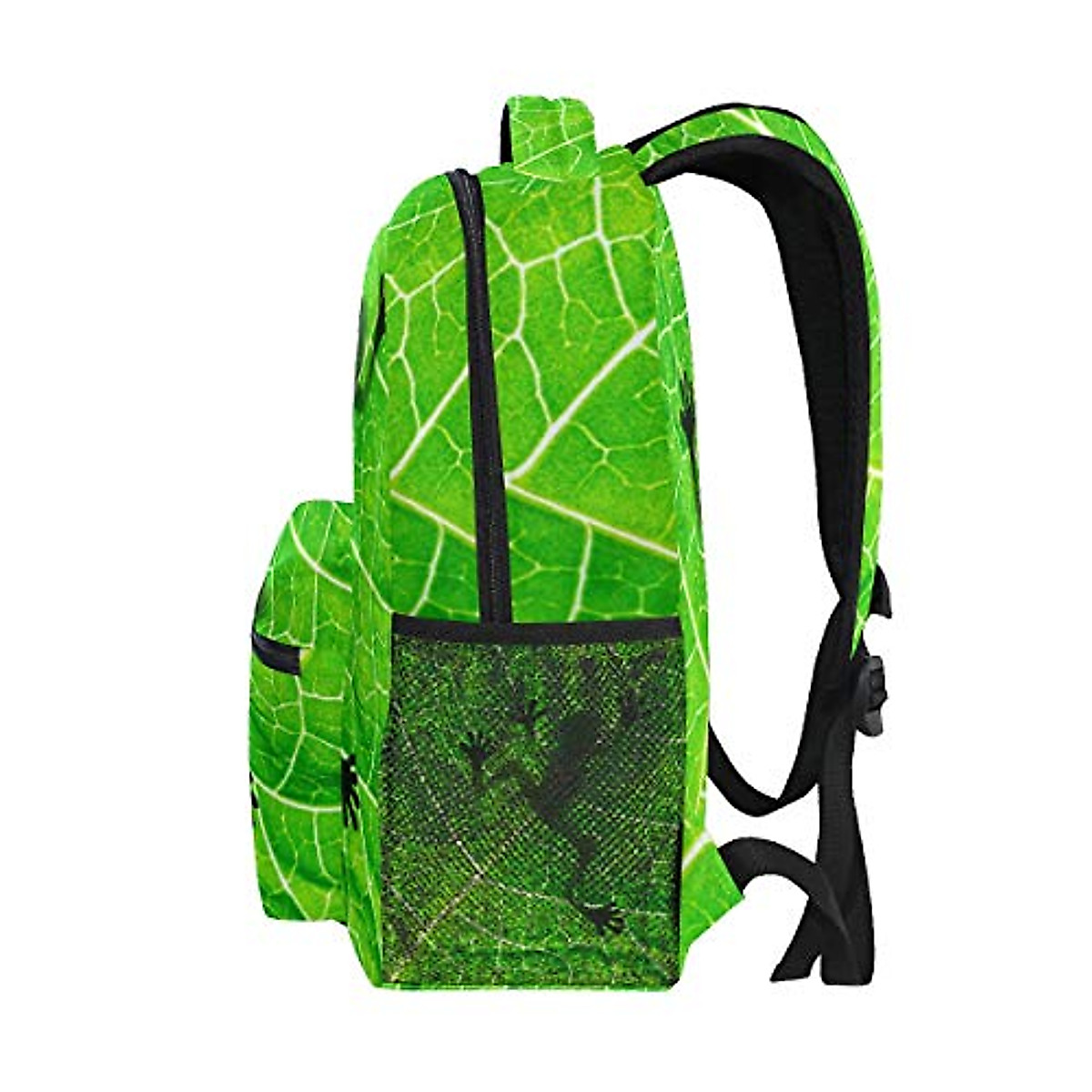 ZZKKO Animal Frog Tree Leaf Boys Girls School Computer Backpacks Book Bag Travel Hiking Camping Daypack