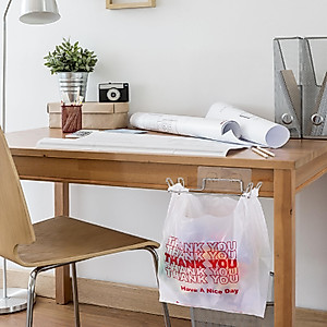 Tandefio 4 Pcs Trash Bag Holder for Kitchen Cabinet Door and Cupboards Stainless Steel Under Sink Bag Holder with Wall Sticker Base Portable Garbage Bag Holder for Plastic Bag Bathroom Camper Picnics