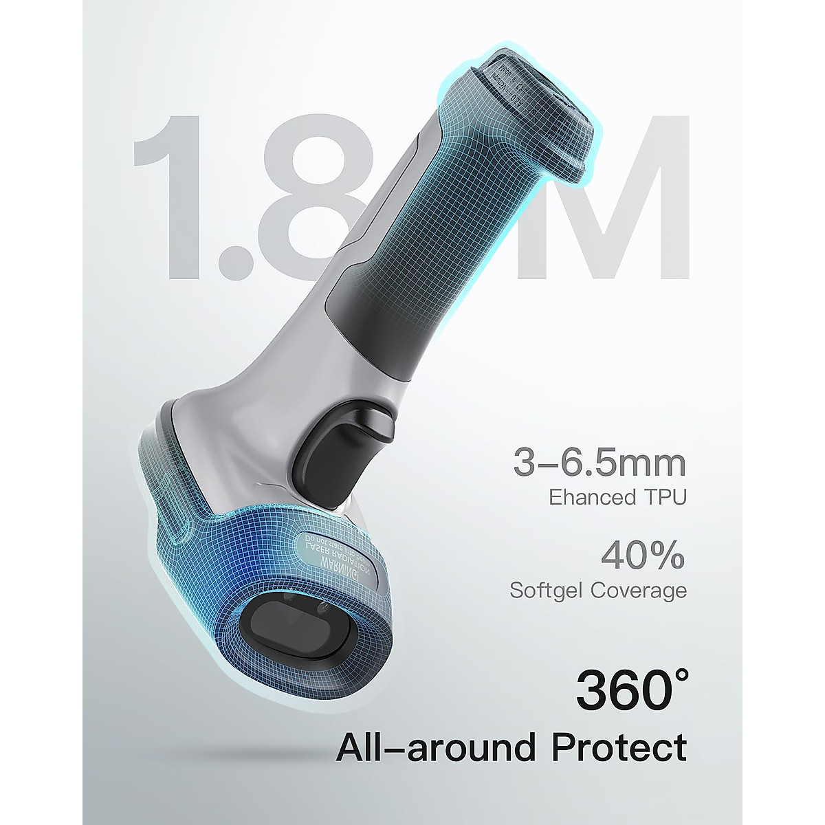 Inateck Barcode Scanner with Hands Free Adjustable Stand, Bundle Product, BCST-70 and BCST-S