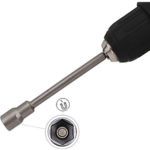 Amazon Basics 1/4-Inch Magnetic Impact Nut Driver Bit Set, 8 Piece, 10.04 in x 4.33 in x 0.98 in