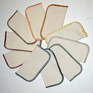 1 Ply Organic Flannel Washable Baby Wipes 8 x 8 Inches Organic Thread Earth’s Palette Set of 10