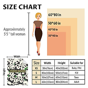 Custom Panda Blanket Gift - 60x80 Inches Cute Blankets for Women & Adults - White Soft Fuzzy Throw for Bed, Couch & Living Room