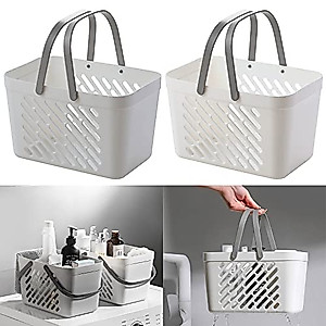 Meiliyizu Bath Basket with Handle Storage Organization Hollow Drainer for Home Bathroom Shampoo Lotion Holder
