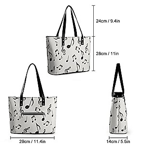 Womens Handbag Musical Notes Patterns Leather Tote Bag Top Handle Satchel Bags For Lady