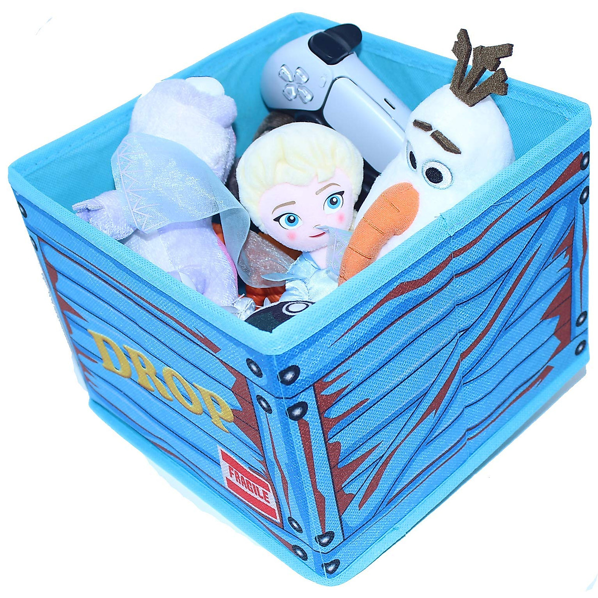 Skywin Fabric LootBox Small - 10”x10”x10” Stackable and Foldable Supply Box - Durable Box for Gamers, Fun Bright Colors