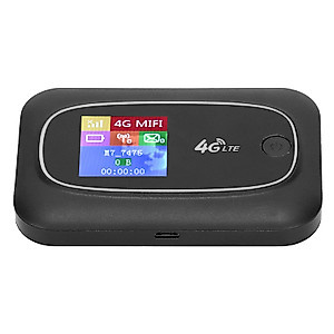 4G LTE Router Portable CAT4 150Mbps Mobile Wireless WiFi Hotspot Mini Travel Router Equipped with LCD Display with SIM Card Slot Fit for Outdoor Travel Home Office