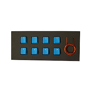 Tai-Hao Rubber Gaming Backlit Keycaps Set - 8 Keys Rubberized DoubleShot Key Caps for Cherry MX Mechanical Keyboards Compatible OEM Include Key Puller (Blue-8 Keys)