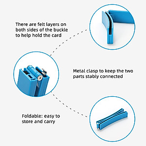 4 Pack Cards Holder for Playing Cards, 13.3" Plastic Tray Rack Organizer for Kids, Seniors, Little Hands, Arthritis, Hands Free Playing Cards Holder Ideal for Bridge Canasta Strategy Card Playing-Blue