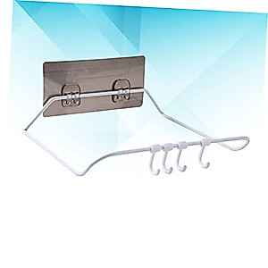 Cabilock 1pc Wall- Kitchen Wall-Mounted Basket Stand Washbasin Storage Organizer Simplicity Holder Rack for Hook Bathroom Hanging Pan with Dish Shelf Basin White Mounted Multifunctional