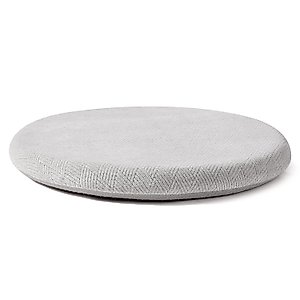 Round Memory Foam Chair Cushion Circle Bar Stool Pad Detachable Chair Seat Cushion with Removable Cover and Rubber Back Anti Slip Kitchen Dining Chair Pad 15 Inches Grey